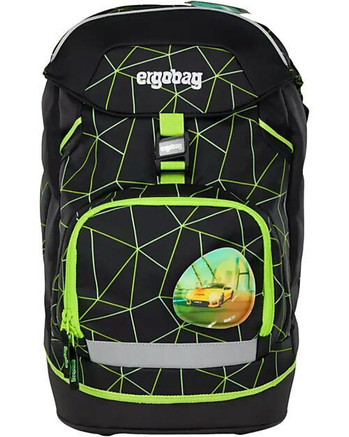 ergobag Ergonomic Backpack Prime - CyBear Race - Suitable for Elementary School unisex (bambini)