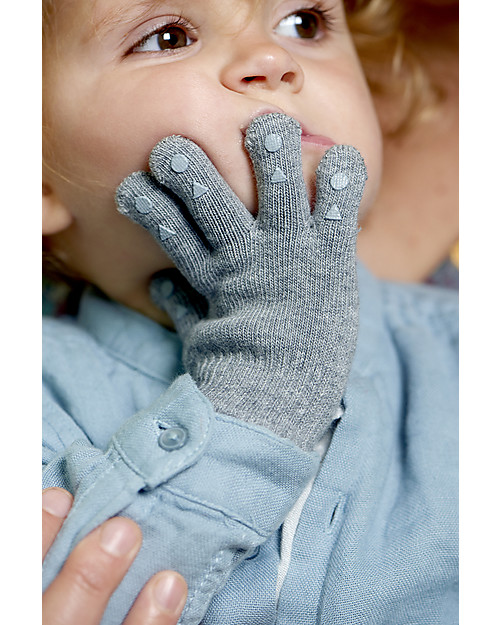 GoBabyGo Grip Gloves Grey Melange unisex bambini
