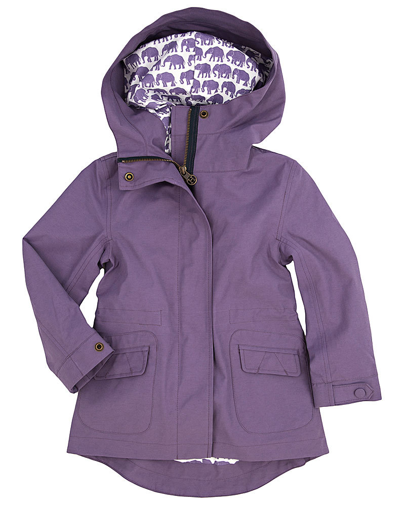 Hatley Girls Soft Shell Rain Jacket - Elephants girl