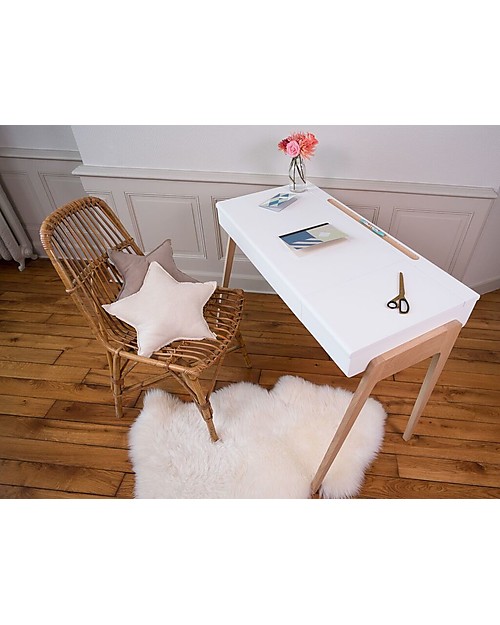 Jungle by Jungle My Great Pupitre Wooden Desk Bleached Oak White Ideal from 6 years unisex bambini