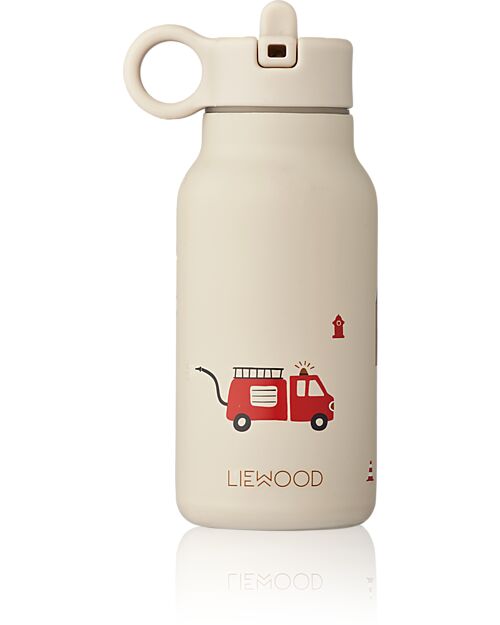 Liewood Falk Children s Steel Thermal Bottle 250 ml Emergency Vehicles Sandy unisex bambini