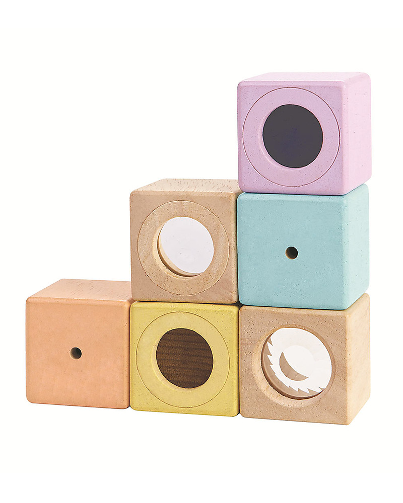 PlanToys Wooden Sensory Blocks - Visual, Auditory and Tactile ...